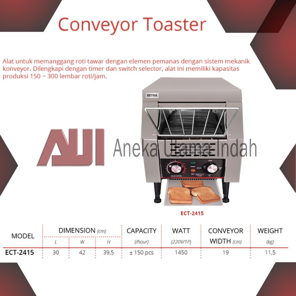 GETRA ECT-2415 CONVEYOR TOASTER / MESIN PEMANGGANG ROTI TAWAR ...